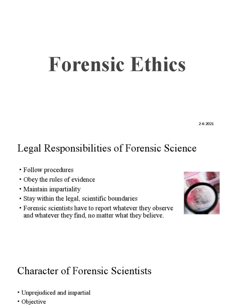 Foresic Ethics | PDF | Forensic Science | Evidence