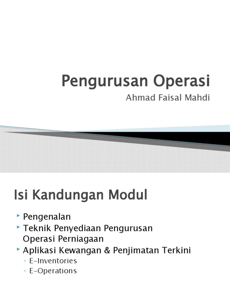 Fasa 1 - Pengurusan Operasi | PDF