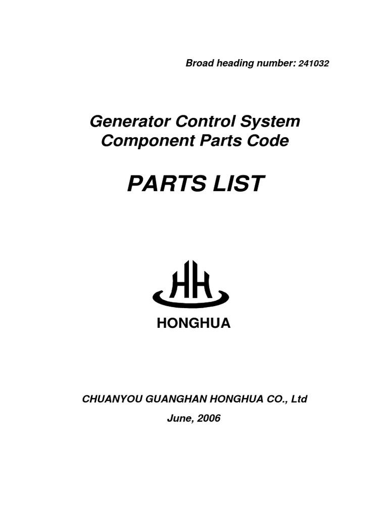 Nerator Control System Component Parts Code Parts List | PDF | Relay ...