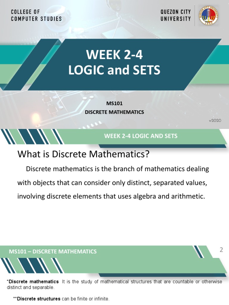 WEEK 2-4 Logic and Sets: MS101 Discrete Mathematics | PDF | If And Only ...