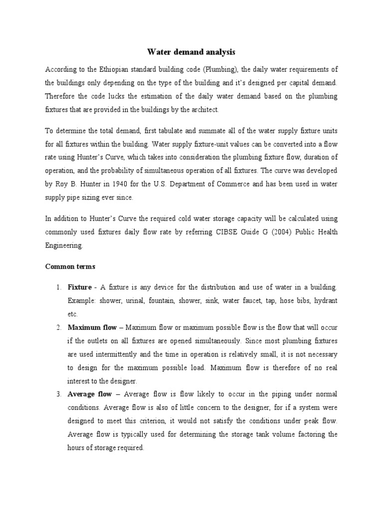Water Demand Analysis | Download Free PDF | Tap (Valve) | Plumbing