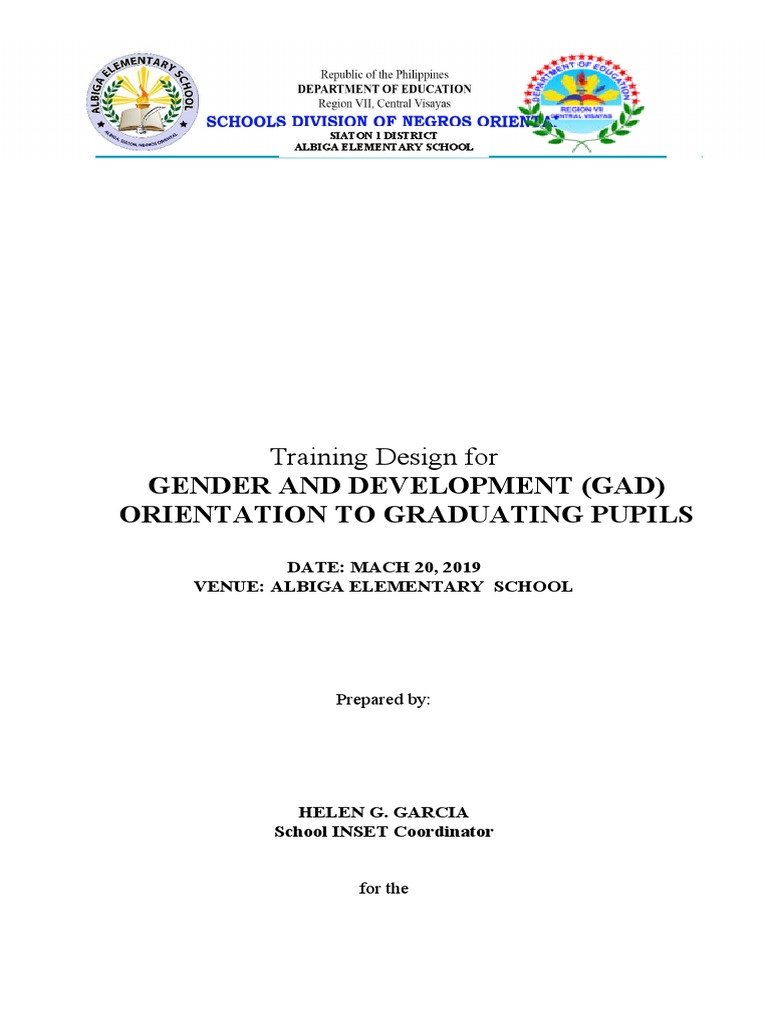 GAD Orientation for Graduating Pupils | PDF | Gender And Development ...