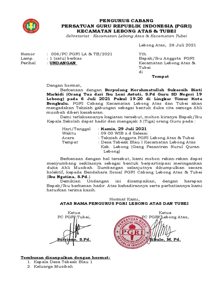 Undangan Takziah | PDF