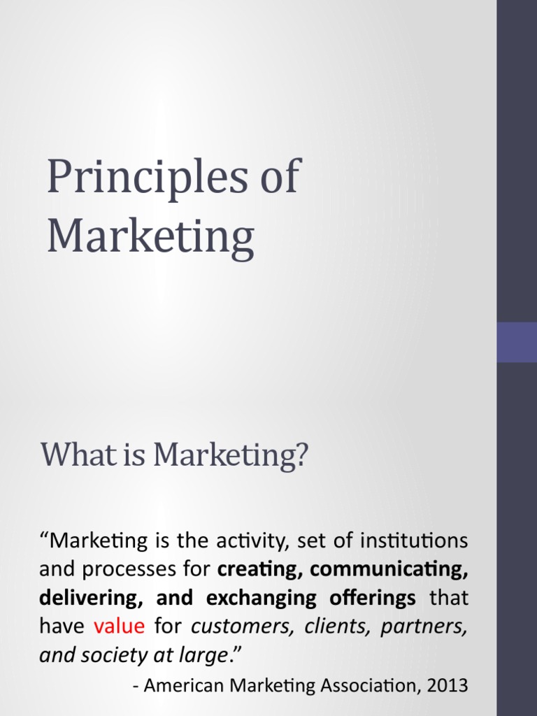 Marketing Principles | PDF | Marketing | Sales