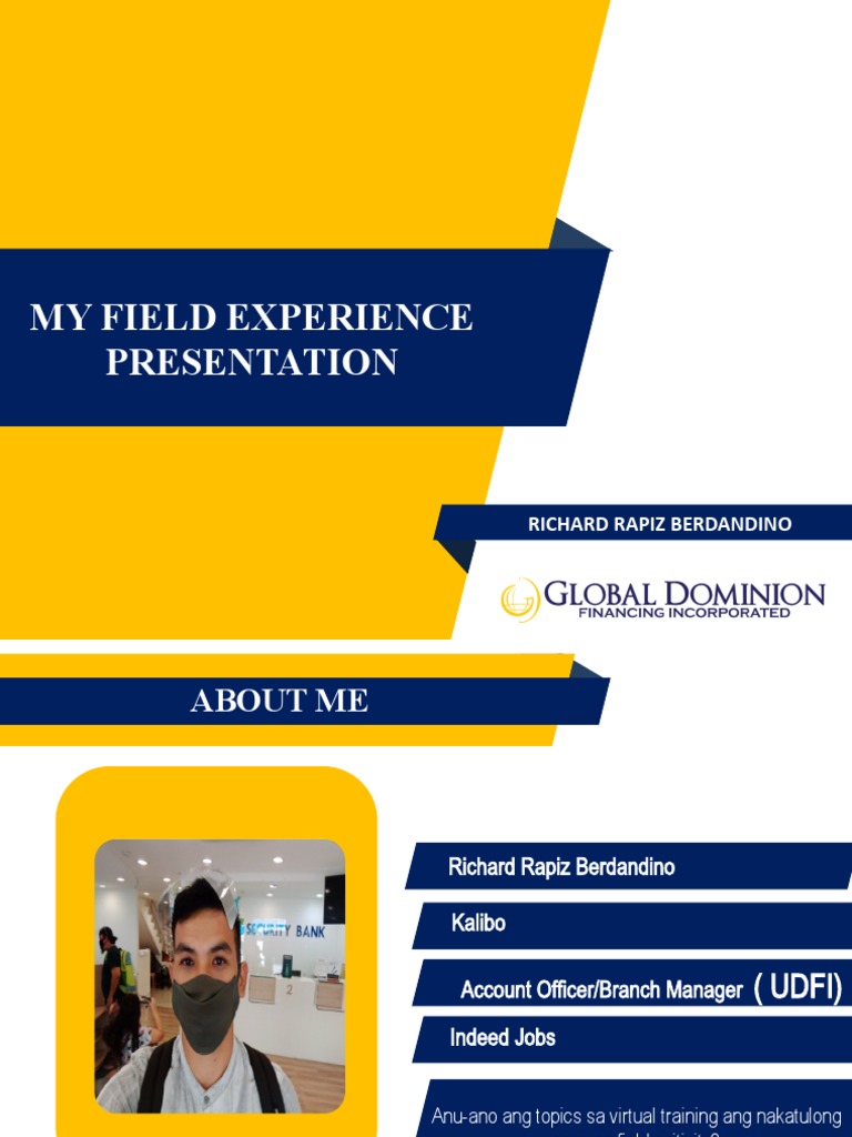My Field Experience Presentation: Richard Rapiz Berdandino | PDF