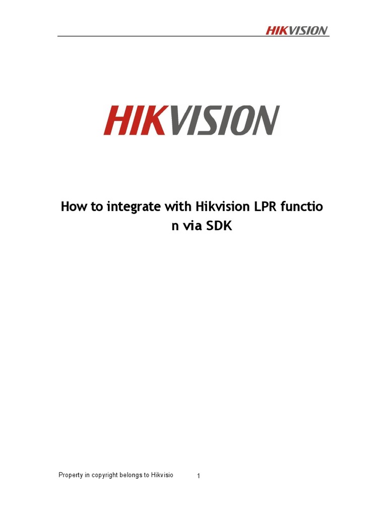 How To Integrate With Hikvision Lpr Functio N Via Sdk Pdf Computing Computer Programming 