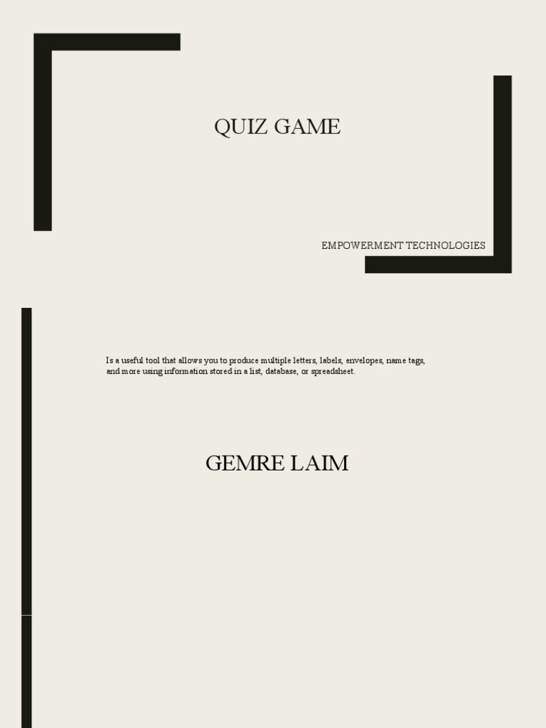 Emptech Quiz Game | PDF