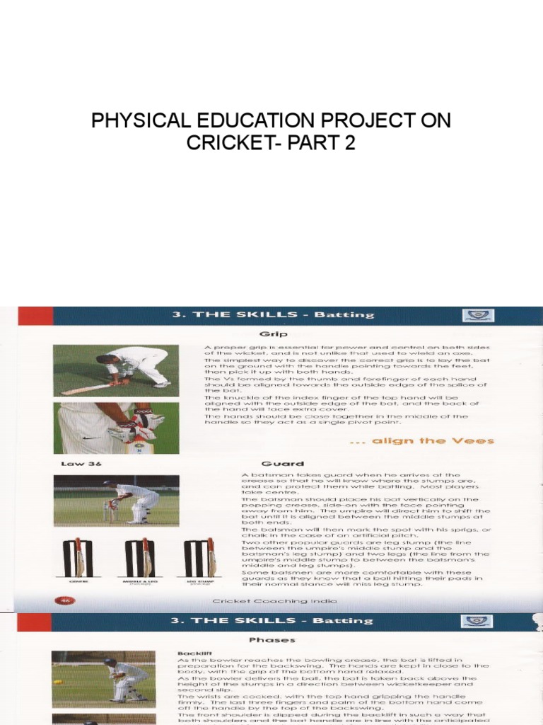 Physical Education Project On Cricket - Part 2 | PDF