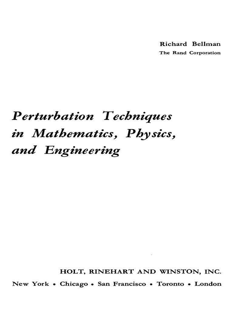 (Dover Books On Physics) Richard Bellman - Perturbation Techniques in ...