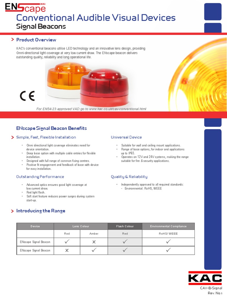 Conventional Audible Visual Devices: Signal Beacons | Download Free PDF ...