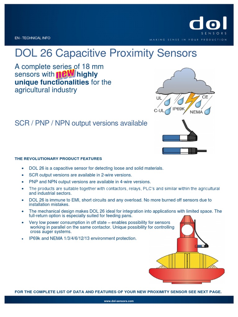 DOL 26 Capacitive Proximity Sensors: A Complete Series of 18 MM Sensors ...