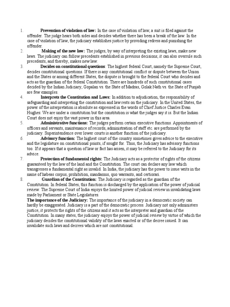 The Vital Roles and Functions of the Judiciary in Establishing Justice ...