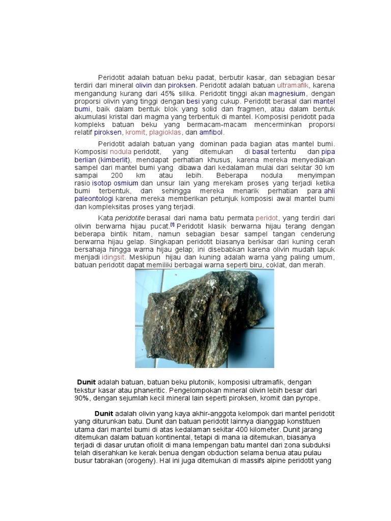 Peridotit Adalah Batuan Beku Padat | PDF