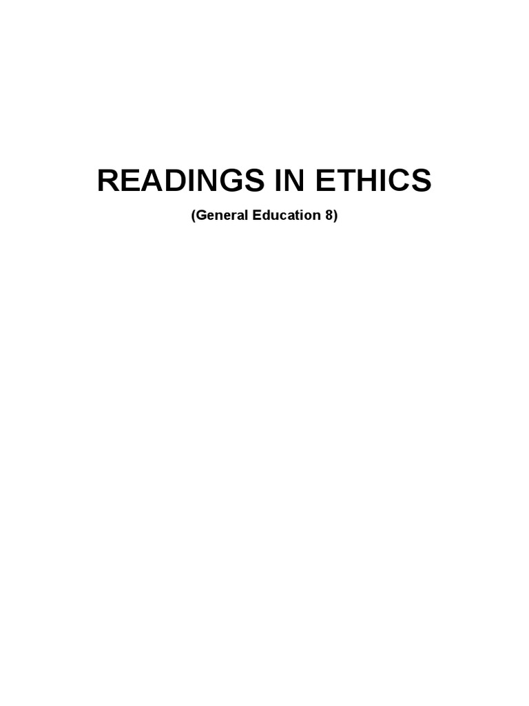Ethics Compilation of Readings | PDF | Morality | Utilitarianism