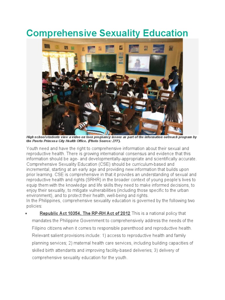 Comprehensive Sexuality Education Pdf Sex Education Reproductive