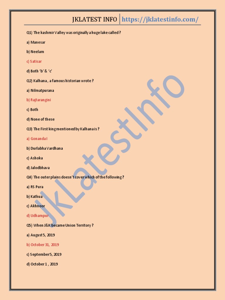 1000 Question JklatestINfo | PDF