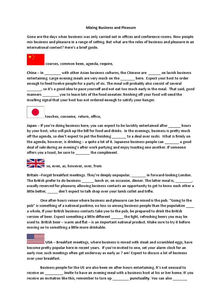 International Business Etiquette Guide | PDF | Meal | Pub