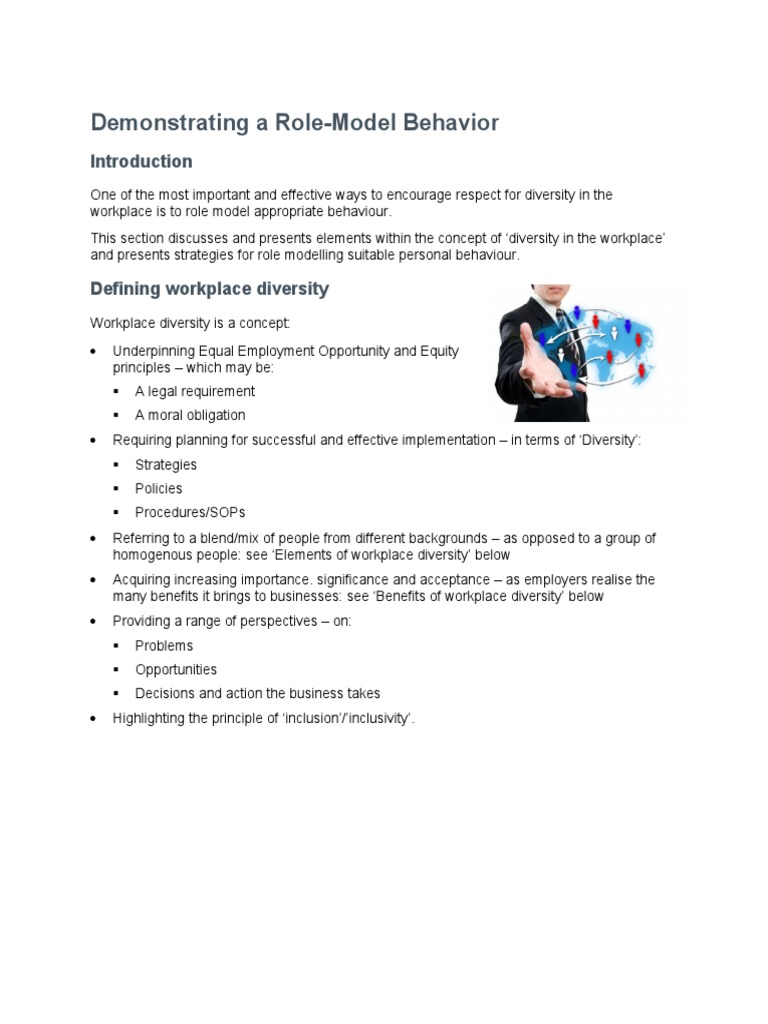 Role Modeling Respect for Workplace Diversity: Effective Strategies for ...