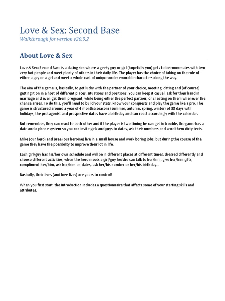 Love Sex Second Base Walkthrough Pdf Shopping Mall Clothing