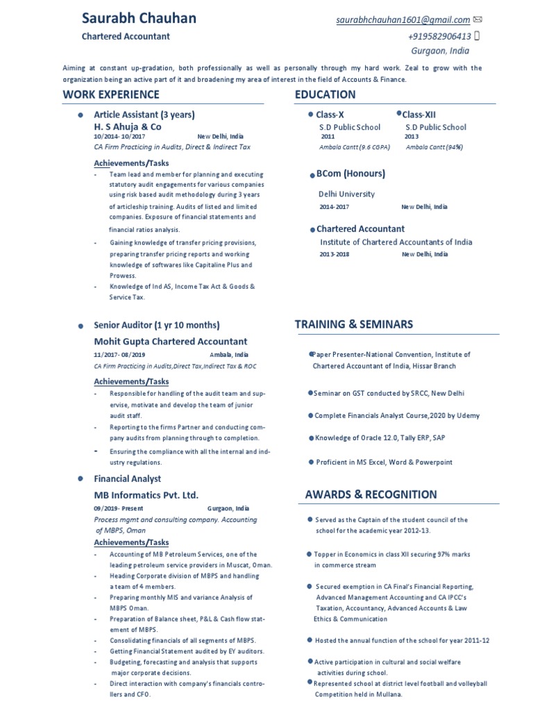 Saurabh Chauhan | PDF | Accounting | Accountant Saurabh Chauhan | PDF | Accounting | Accountant