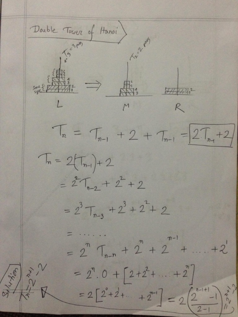 Lec1b Add Double Triple Tower of Hanoi Shuvo PDF | PDF