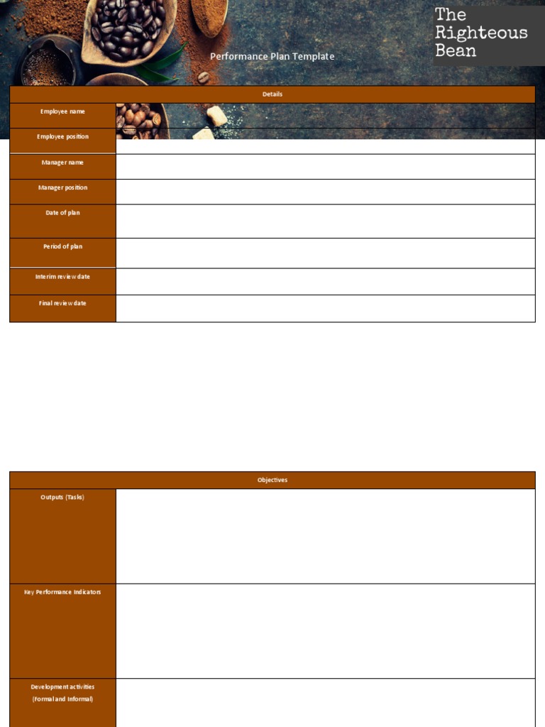 Performance Plan Template: Employee Name | PDF
