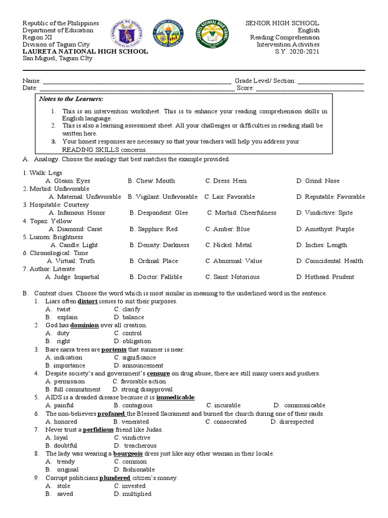 SHS Intervention Activities | PDF | Happiness | Conscience