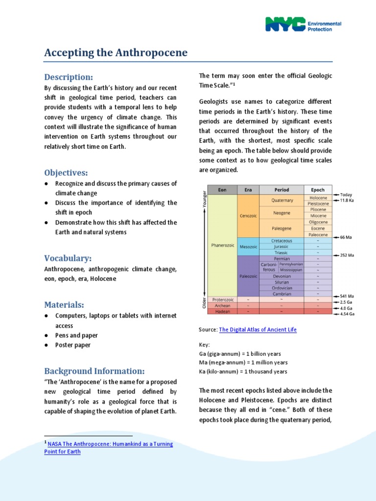 Accepting The Anthropocene: Description | PDF | Geologic Time Scale ...
