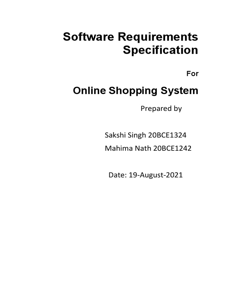 Software Requirements Specification: Online Shopping System | Download Free PDF | Databases ...