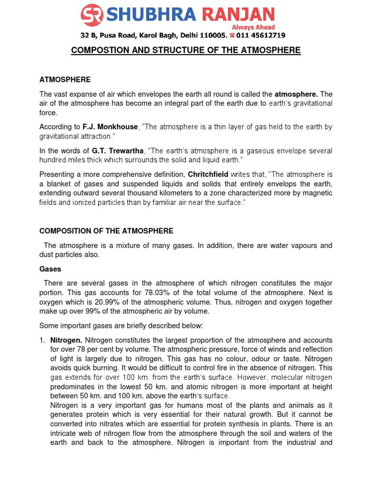 Atmospheric Composition Guide | PDF | Atmosphere Of Earth | Atmosphere