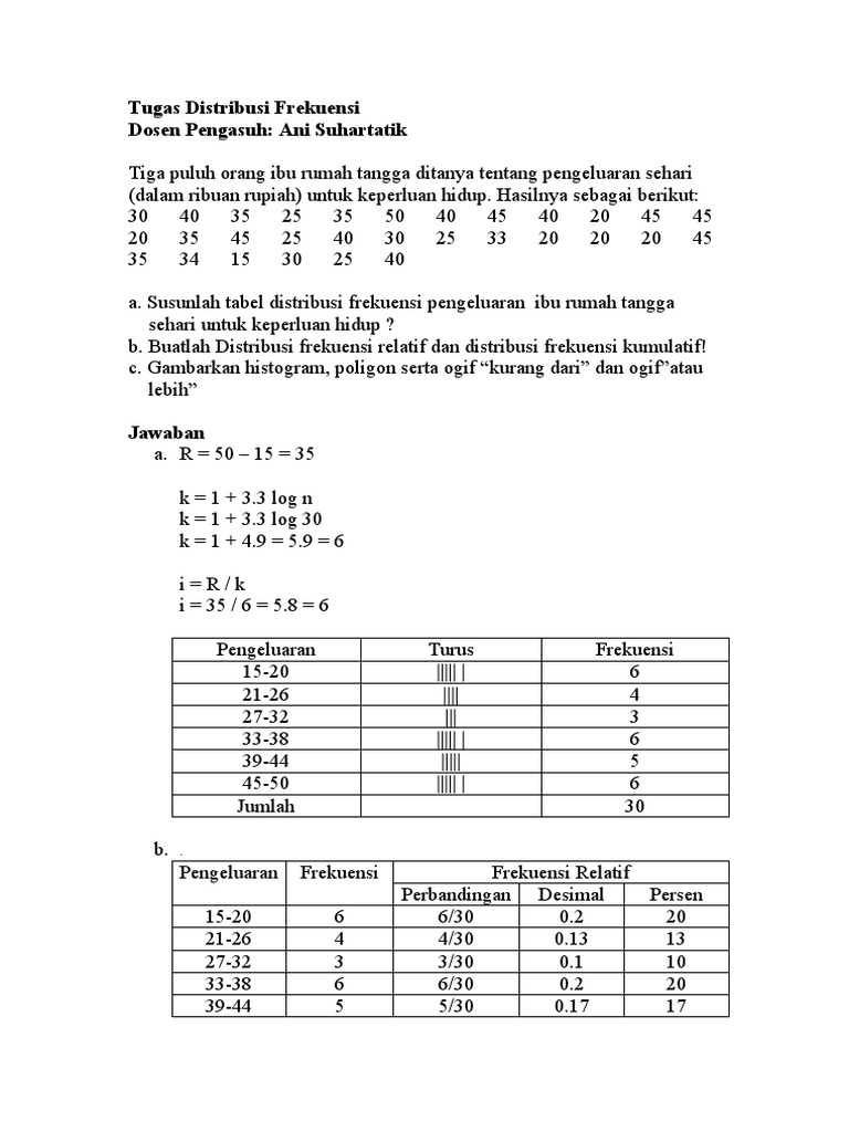 Tugas Distribusi Frekuensi | PDF