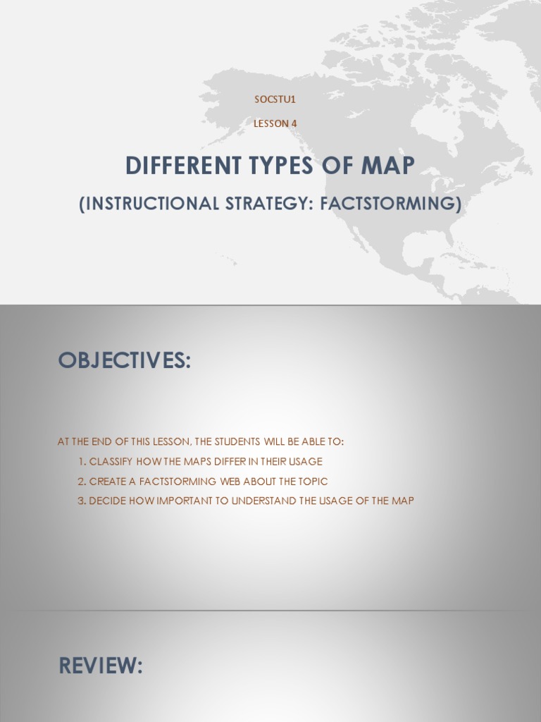 Different Types of Map: (Instructional Strategy: Factstorming) | PDF ...