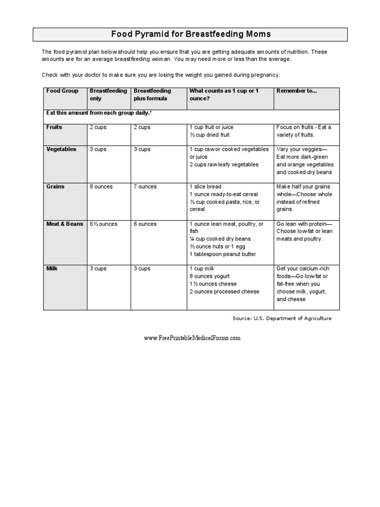 Food Pyramid Breastfeeding | PDF | Foods | Vegetables