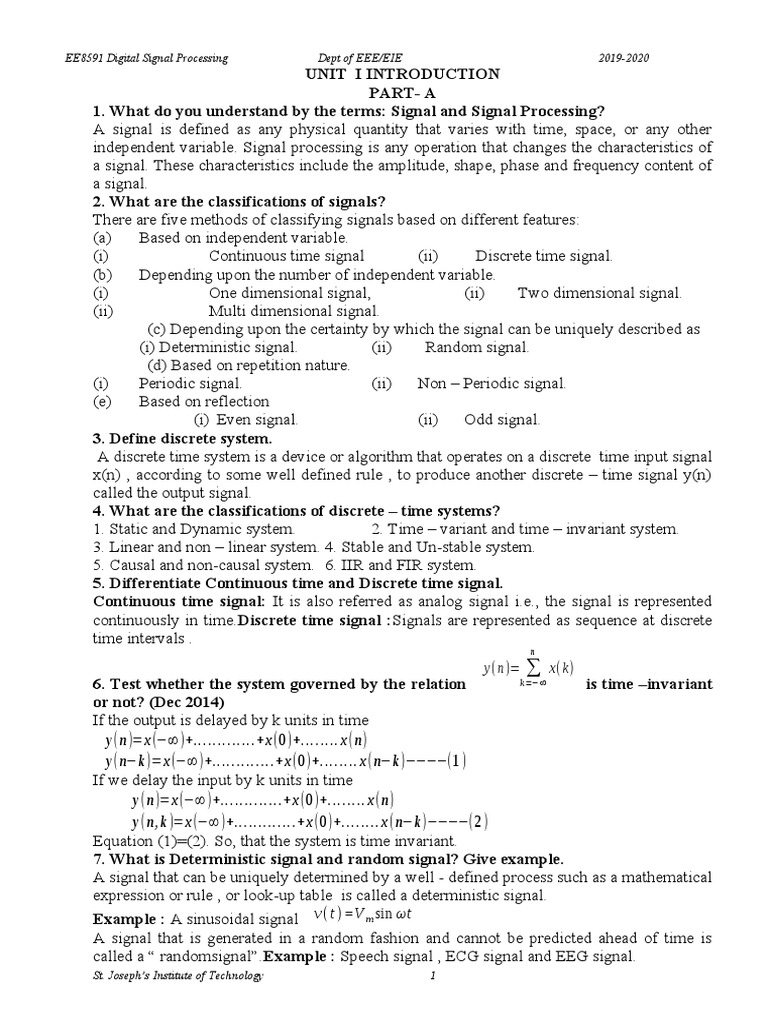 Digital Signal Processing Question Bank 01 | PDF | Telecommunications Engineering | Algorithms
