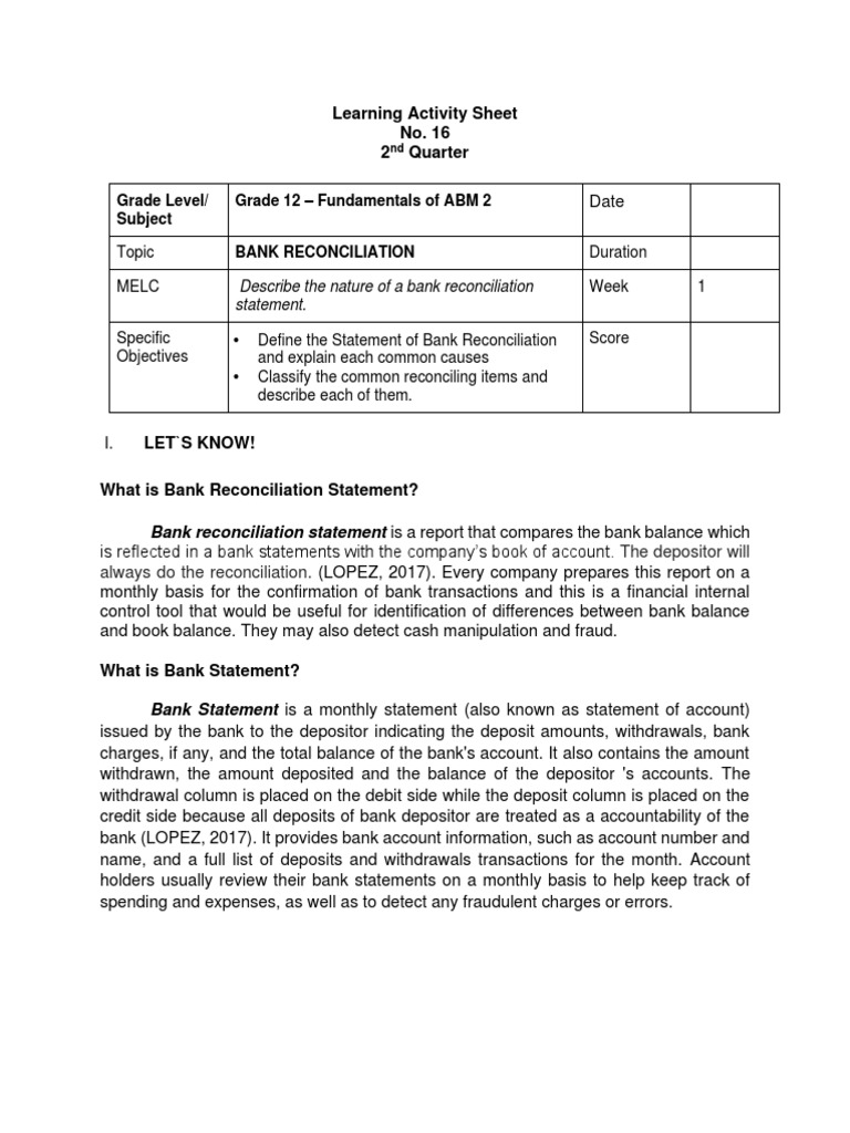 Q2 Fundamentals of ABM2 12 - Week 1a | PDF | Deposit Account | Banks