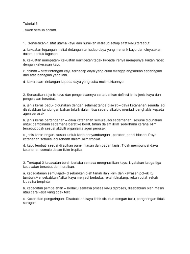 Soalan Tutorial 3 | PDF