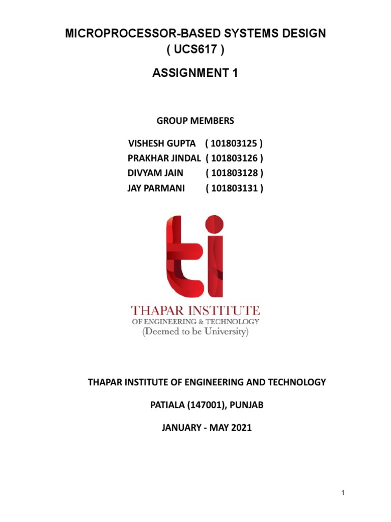 Microprocessor - Lab Assignment 1 | PDF | Computer Architecture | Manufactured Goods