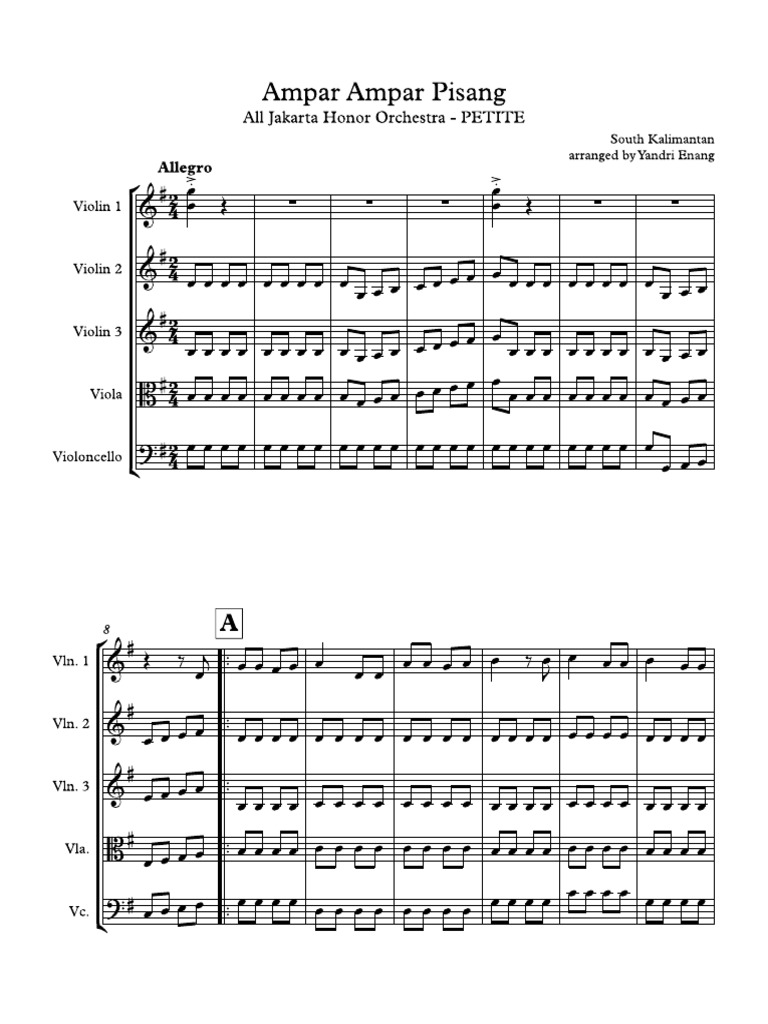 Ampar Ampar Pisang Full Score Pdf