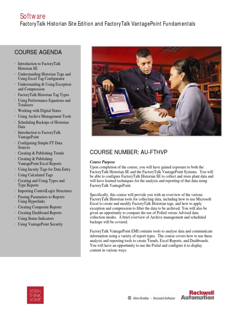 Software: Factorytalk Historian Site Edition and Factorytalk Vantagepoint Fundamentals | PDF ...
