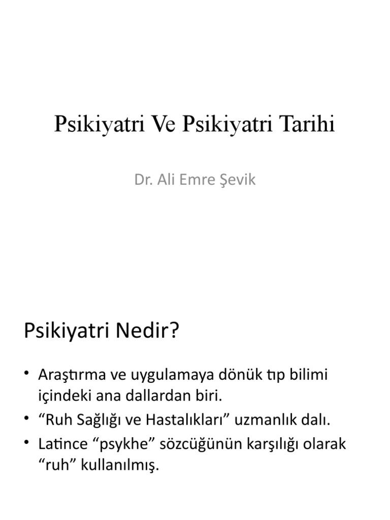 Psikiyatri Ve Psikiyatri Tarihi | PDF