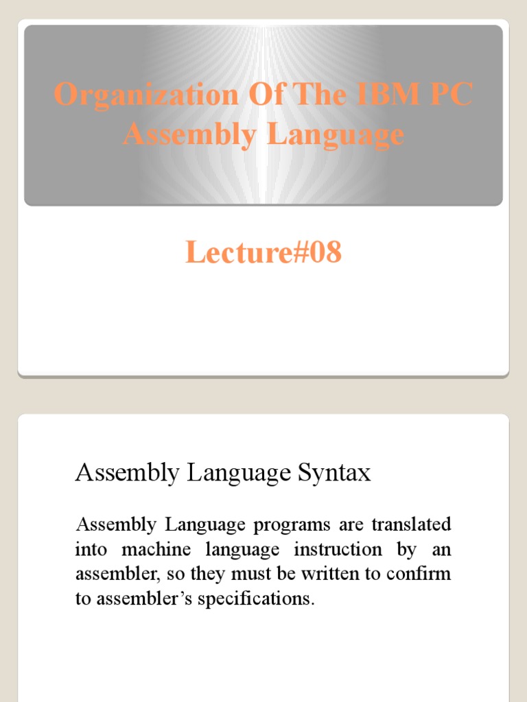 Organization of The IBM PC Assembly Language | PDF | Assembly Language ...