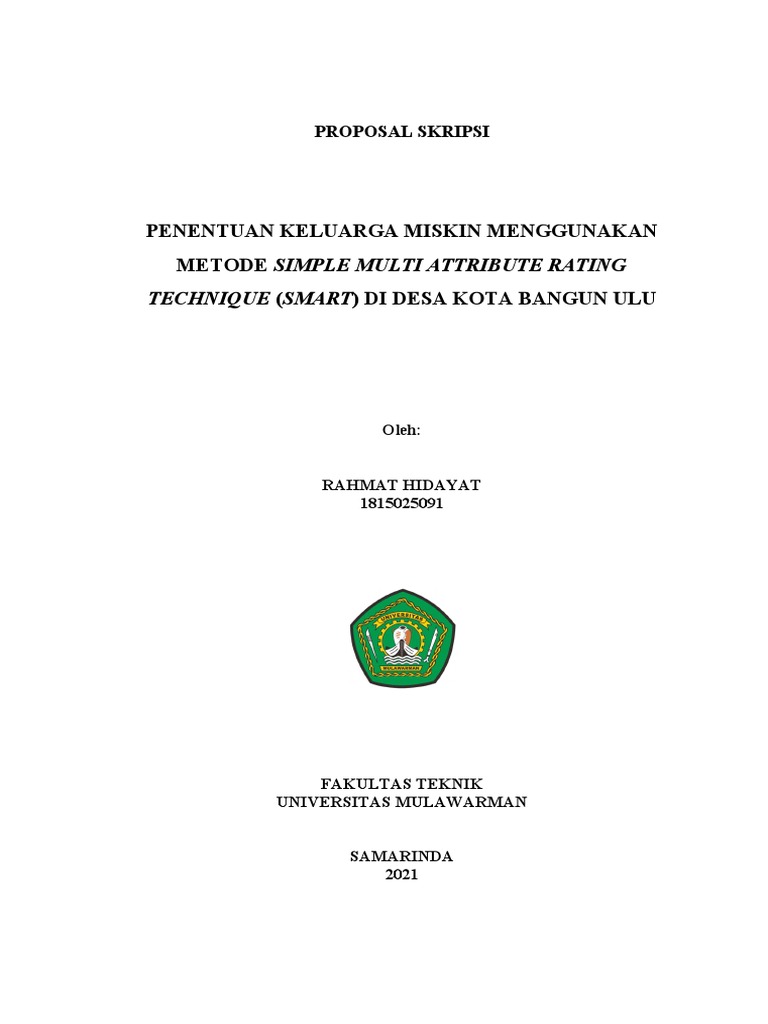 Proposal Rahmat Hidayat Rev 1 | PDF | Komputer | Teknologi & Rekayasa