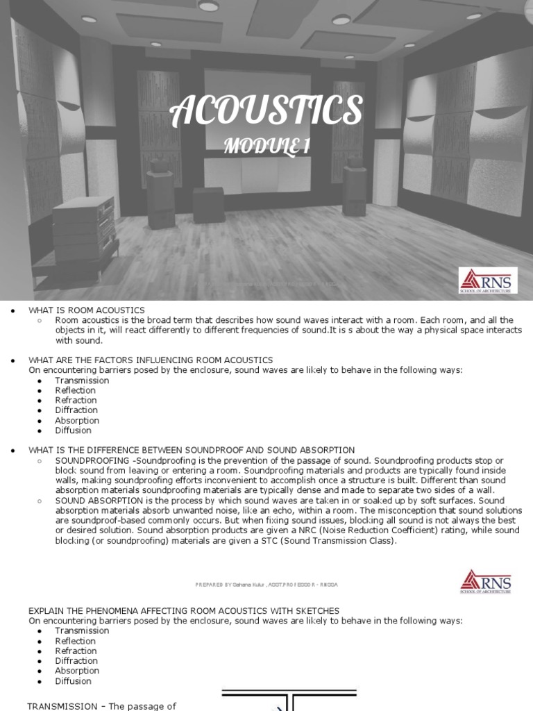 Acoustics Module 1B Students | PDF | Reflection (Physics) | Waves