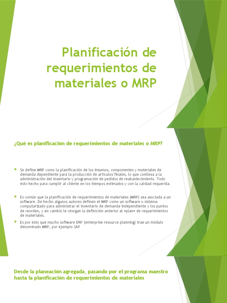 Presentación MRP | PDF | Inventario