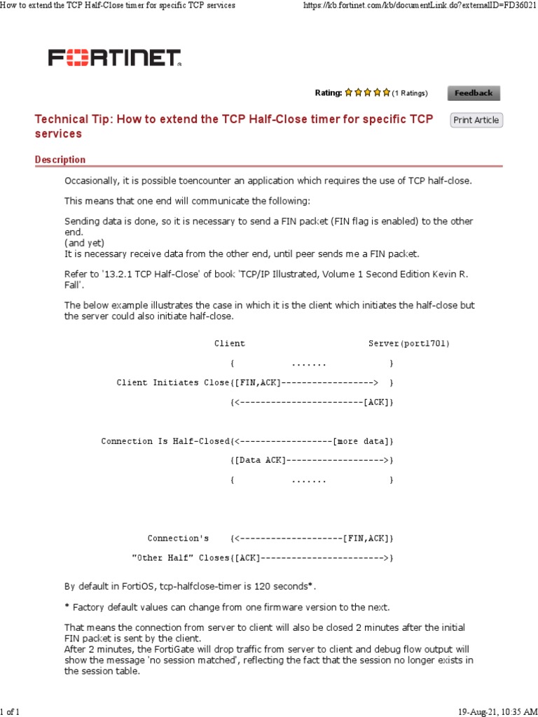 How To Extend The TCP Half-Close Timer For Specific TCP Services | PDF | Transmission Control ...