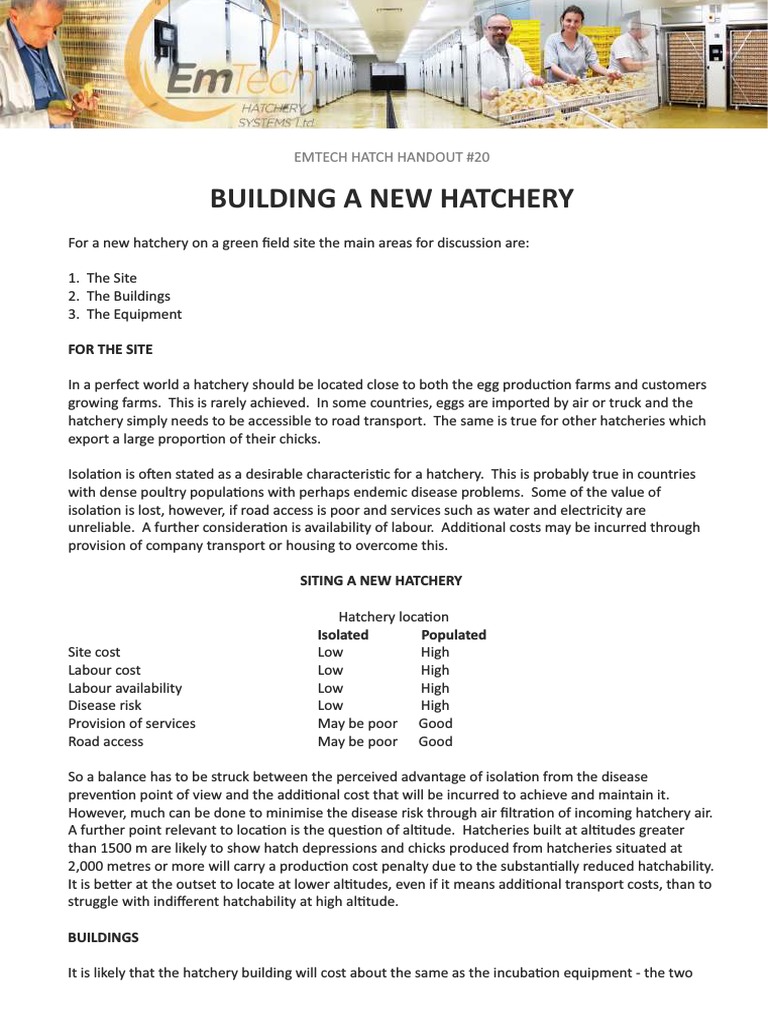 Building A New Hatchery: Emtech Hatch Handout #20 | PDF | Home & Garden