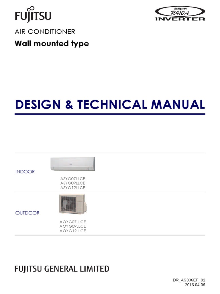 Fujitsu LLCE - Technical Manual | PDF | Air Conditioning | Physical ...