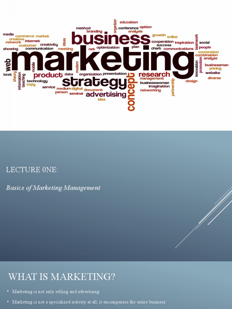 Lecture-1 Basics of Marketing MGMT | PDF | Marketing | Customer ...