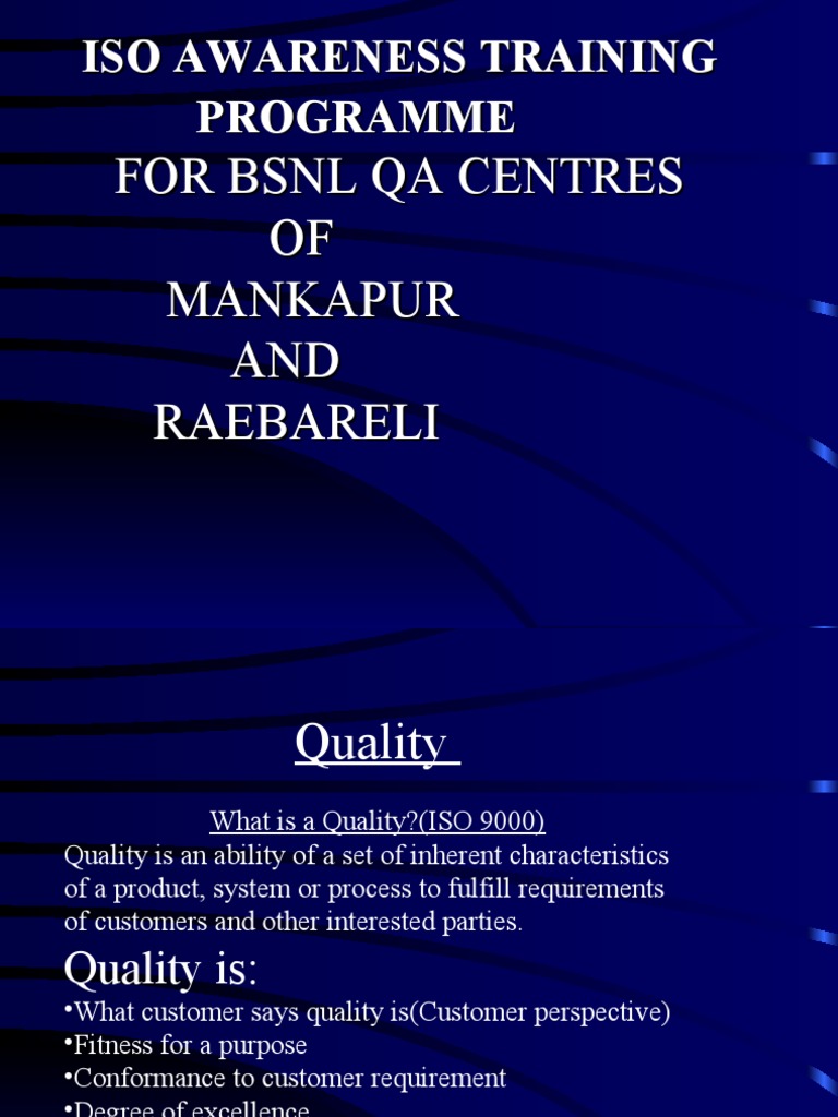 Iso Awareness | PDF | Iso 9000 | Quality Management System