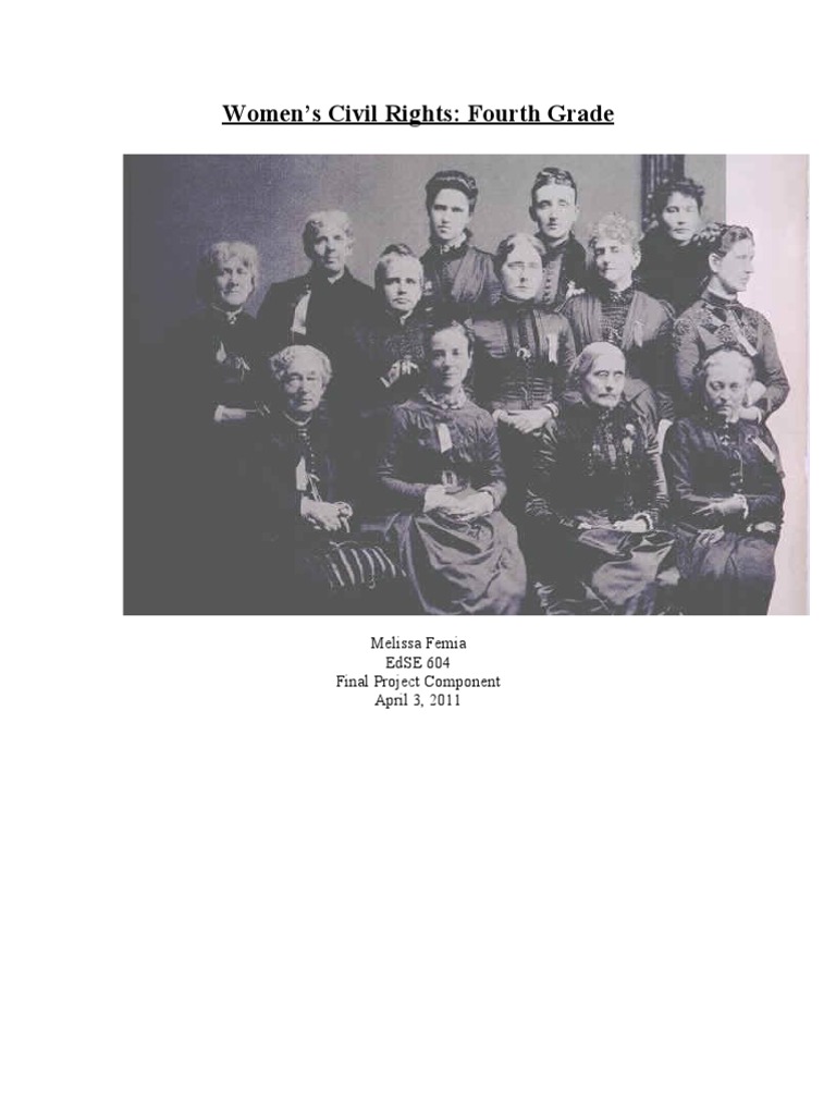 Women'S Civil Rights: Fourth Grade: Melissa Femia Edse 604 Final ...